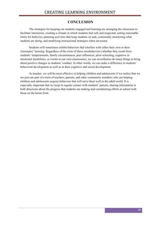 Creating learning environment | PDF