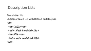 Creating lists | PPTX