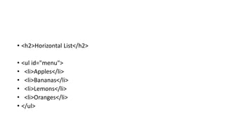 Creating lists | PPT