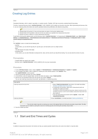 LOGBOOk ENTRIES IN SAP PM | PDF