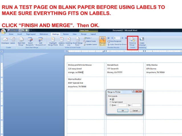 Creating mailing labels from outlook contacts | PPT
