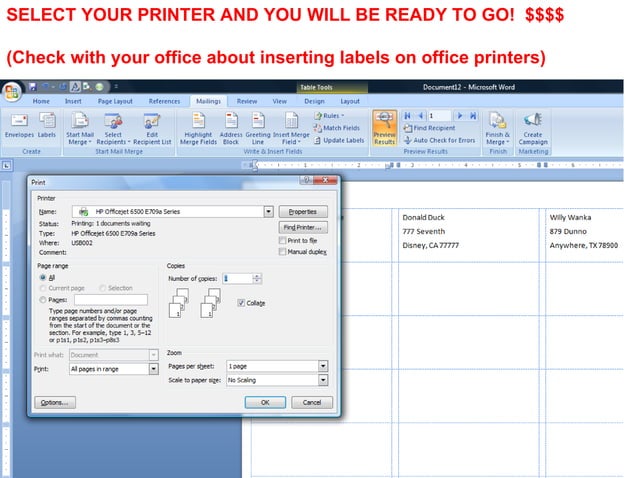 Creating mailing labels from outlook contacts | PPT
