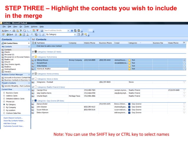Creating mailing labels from outlook contacts | PPT