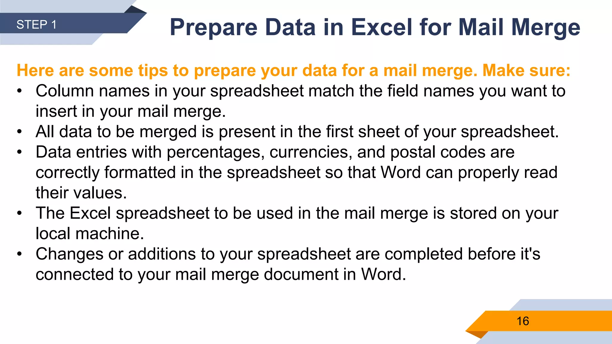 Creating mail merge | PPTX | Email | Internet