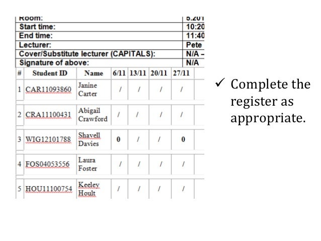 Creating manual register