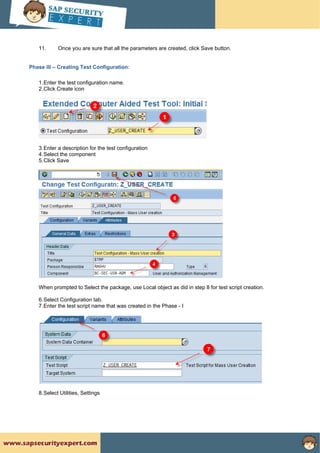 Creating mass users using e_catt | PDF