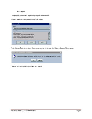 Creating master and work repository | PDF