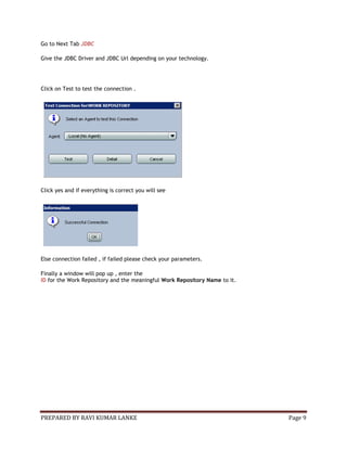 Creating master and work repository | PDF