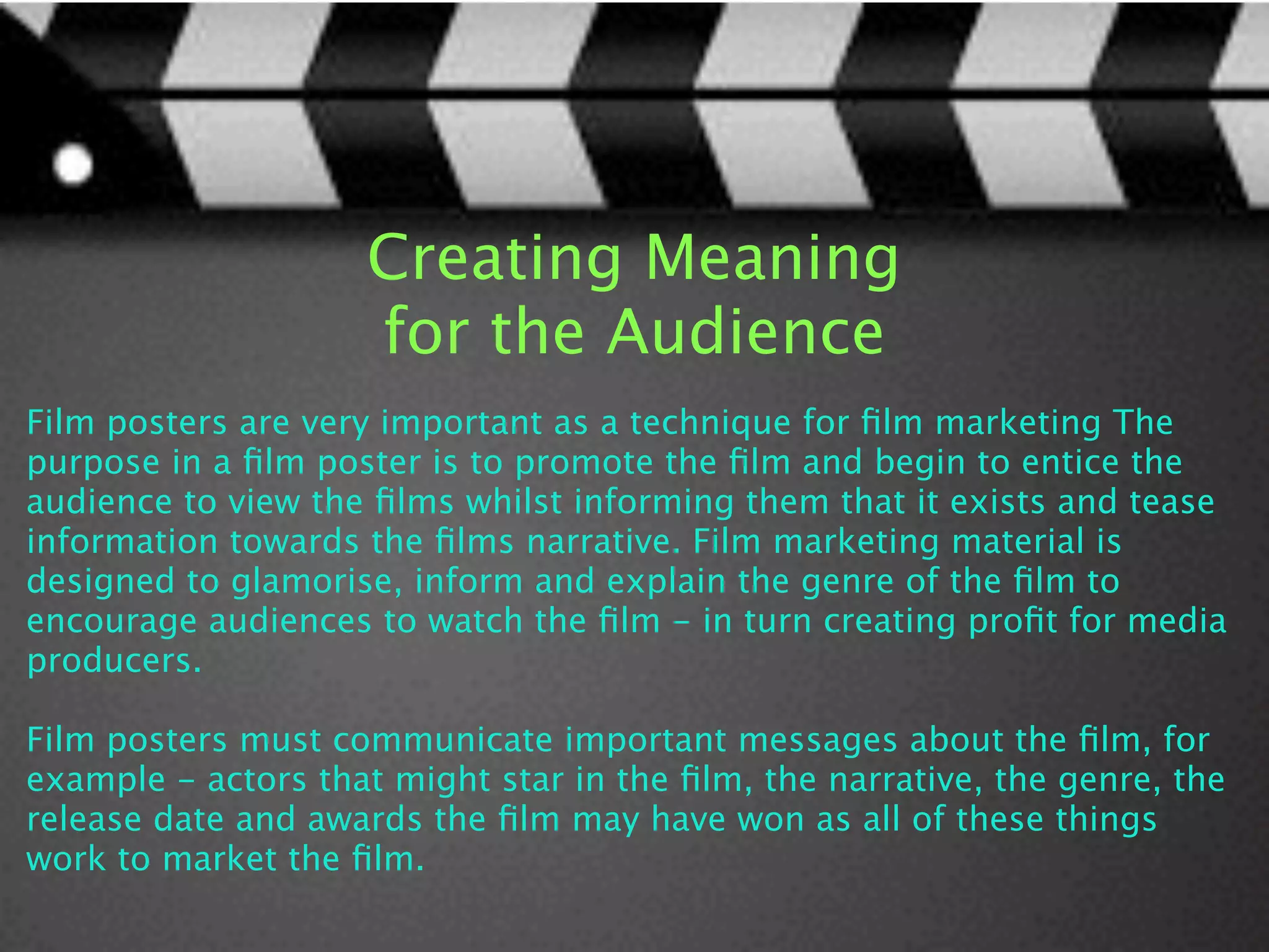 Creating meaning for the audience poster | PDF | Drawing and Sketching ...