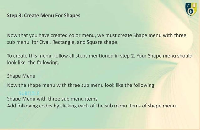 Creating menu in visual basic 6 | PPT