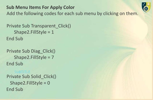 Creating menu in visual basic 6 | PPT