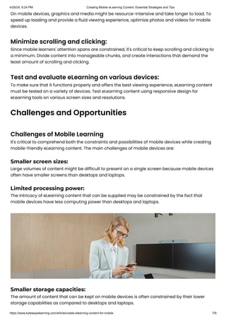 Creating Mobile eLearning Content_ Essential Strategies and Tips | PDF