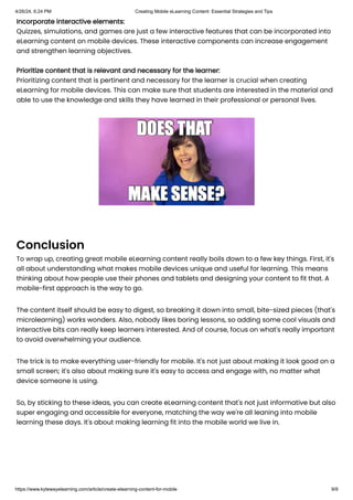 Creating Mobile eLearning Content_ Essential Strategies and Tips | PDF
