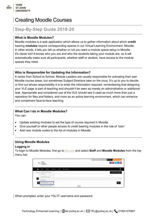 Creating moodle courses step by-step guide 19-20 | PDF