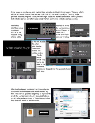 Creating My Trailer | DOCX | Video Software | Computer Software and ...