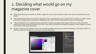 Creating My Poster and Magazine Cover | PPT