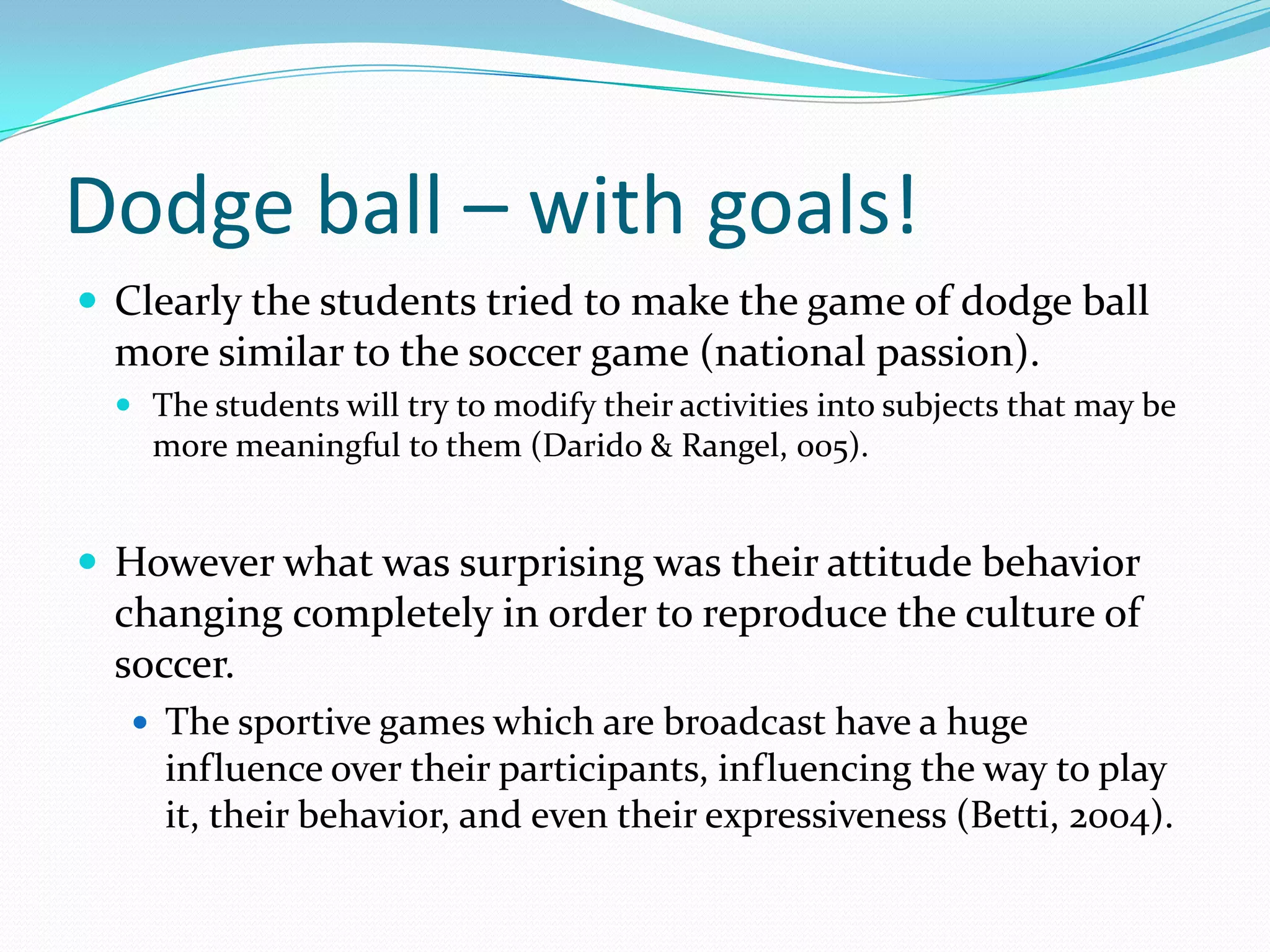 Creating new games for physical education classes | PPT