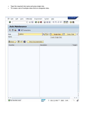 Creating new users and roles in sap guide | PDF
