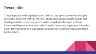 Creating Open Educational Resources with Open Source Software | PPT