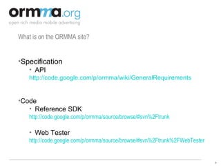 Creating ORMMA Compliant Mobile Apps | PPT