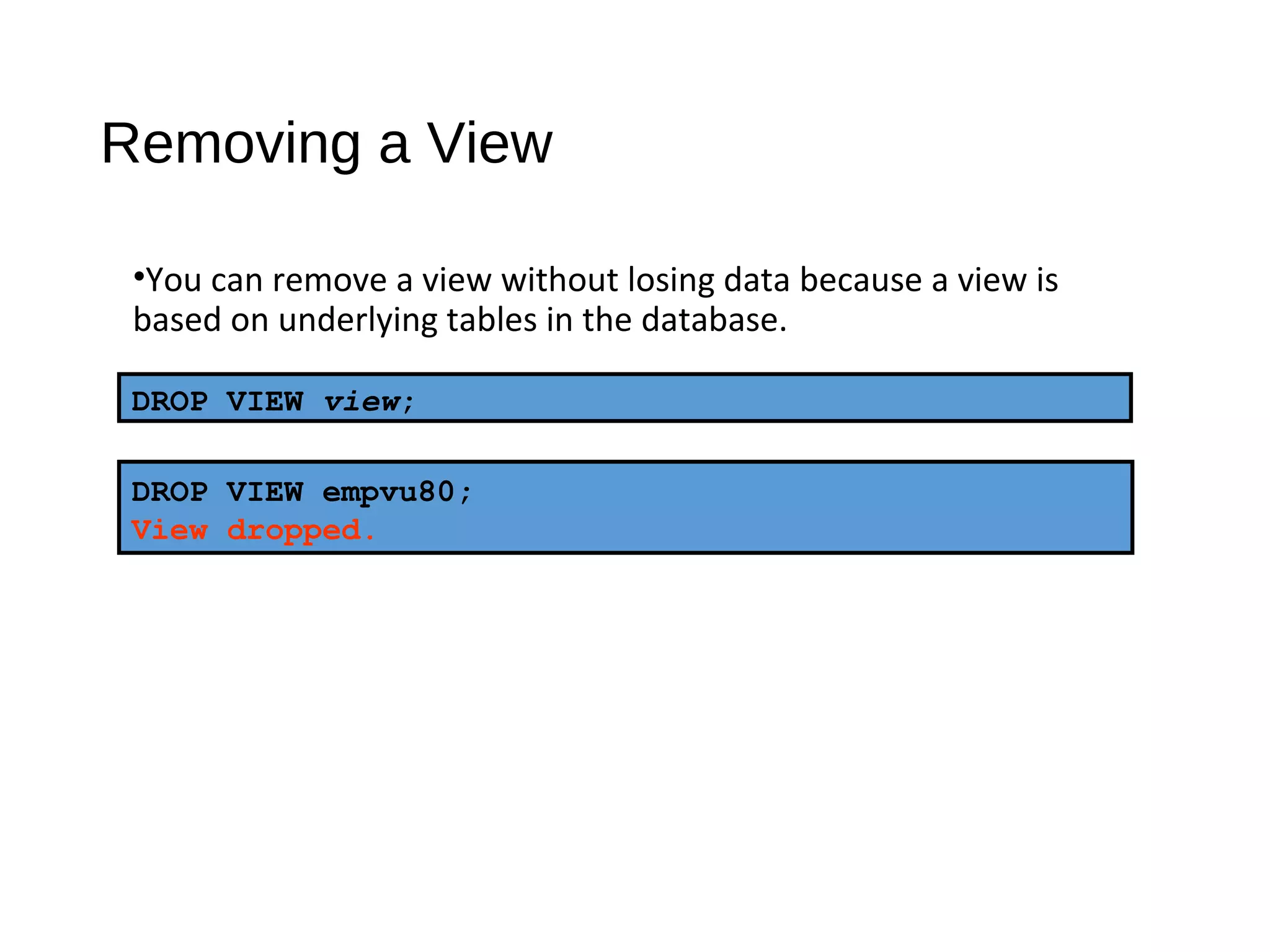 Creating other schema objects | PPT