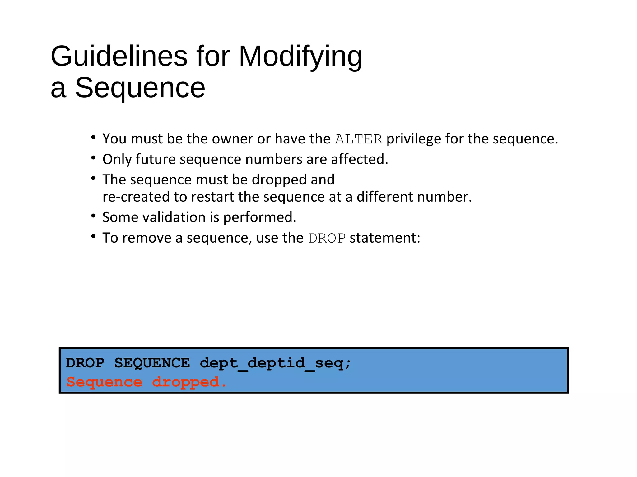 Creating other schema objects | PPT