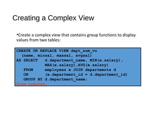 Creating other schema objects | PPT