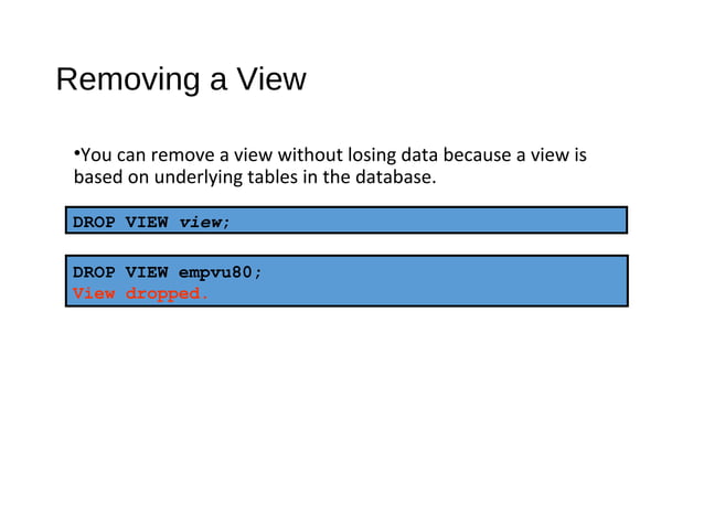 Creating Other Schema Objects Ppt