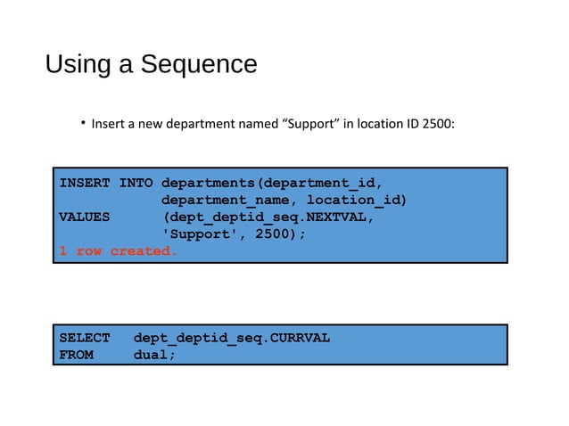 Creating other schema objects | PPT