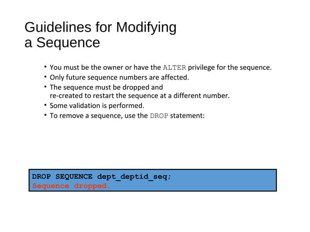 Creating other schema objects | PPT