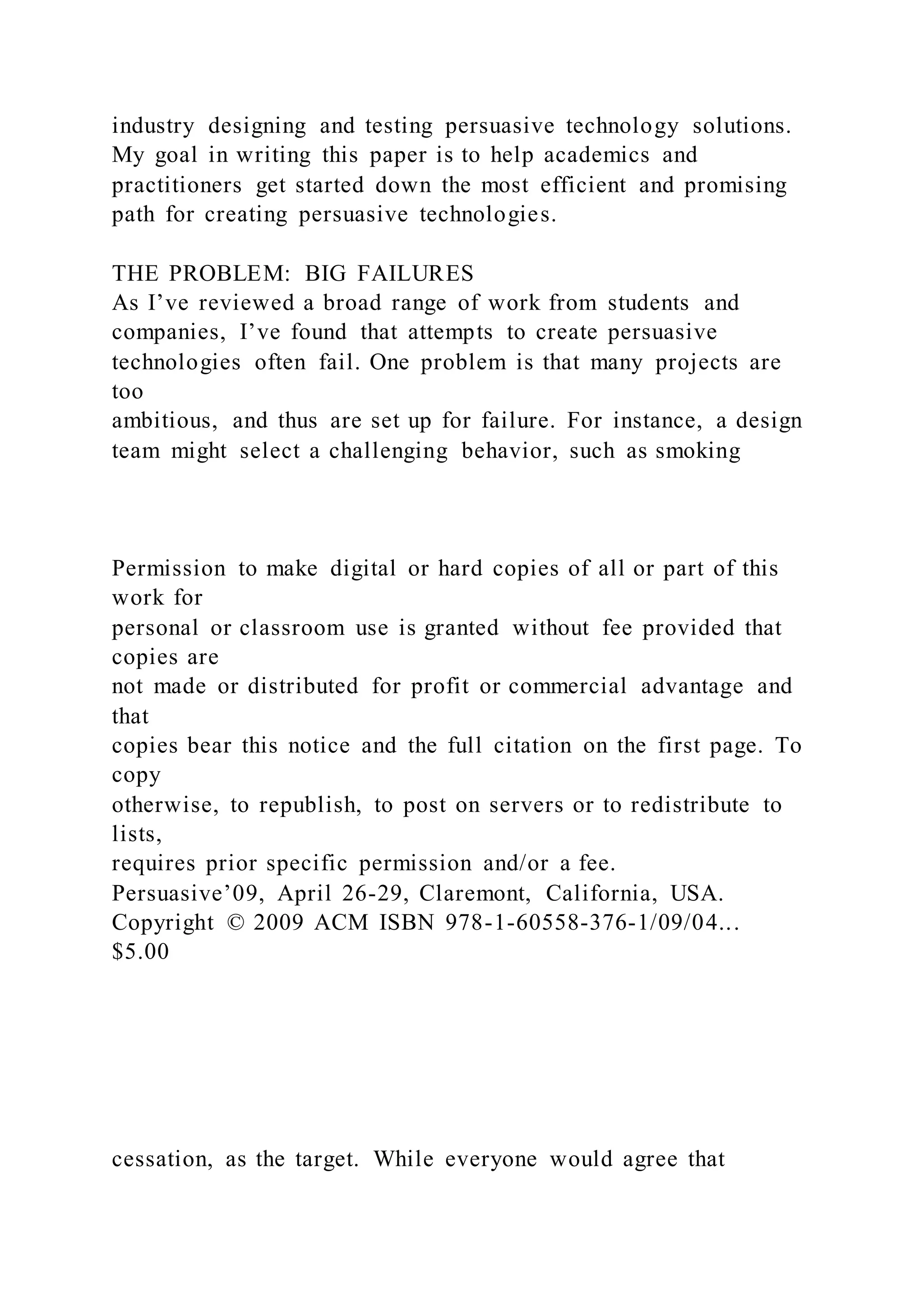 Creating Persuasive Technologies An Eight-Step Design Pr | DOCX