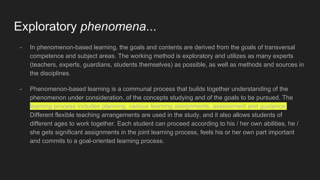 Creating phenomenon based learning course | PDF