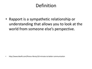 Creating positive rapport | PPT