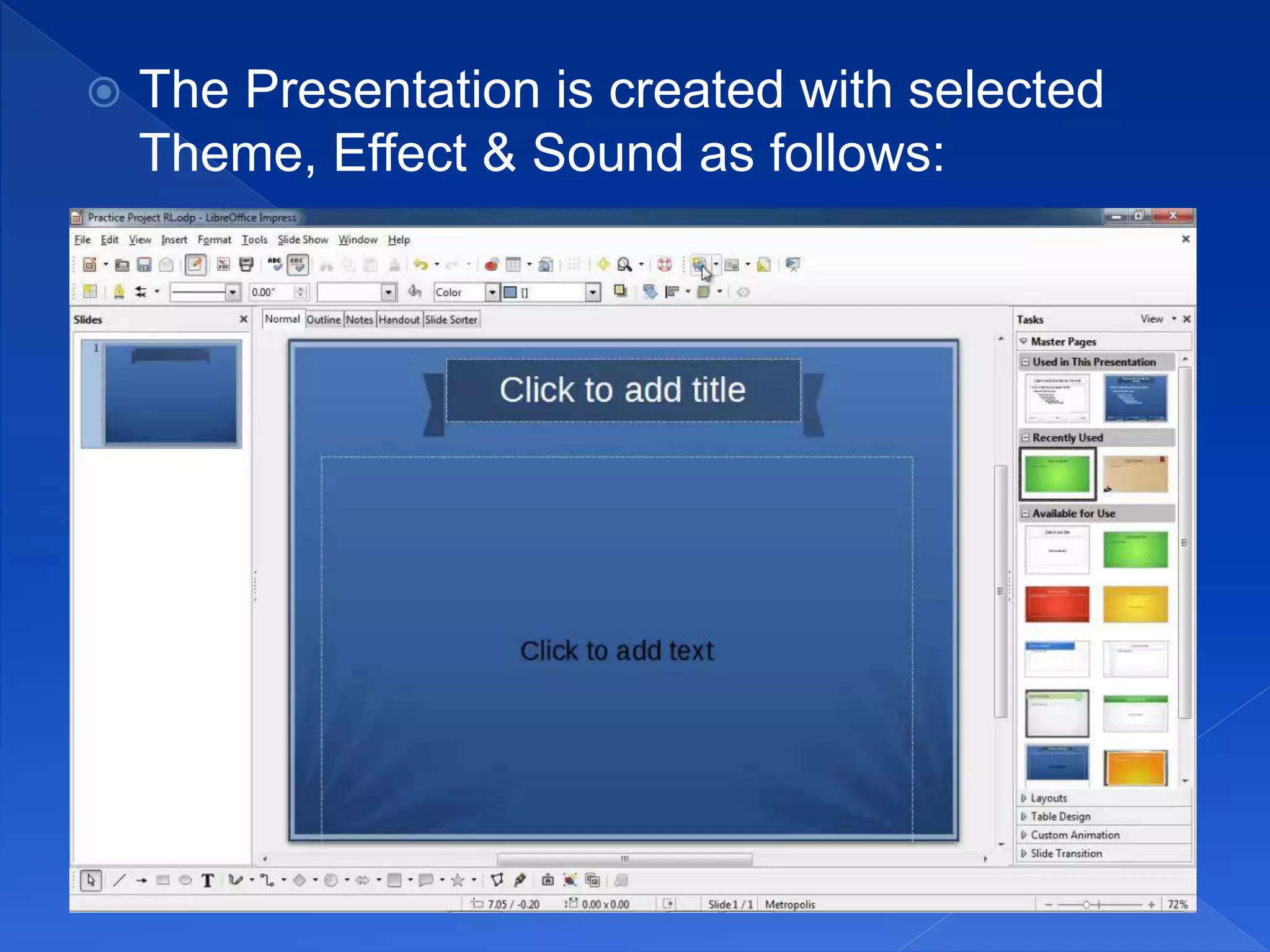 Creating presentation in oo impress | PPTX