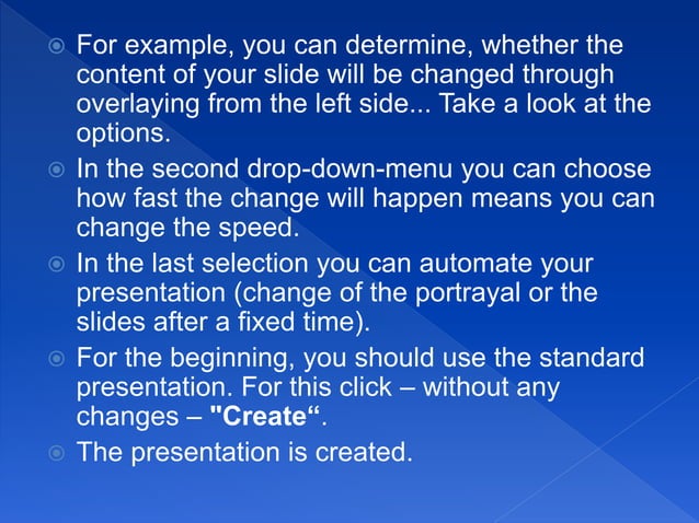 Creating presentation in oo impress | PPTX
