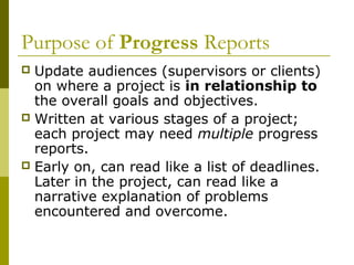 Creating progress reports and periodic activity reports | PPT