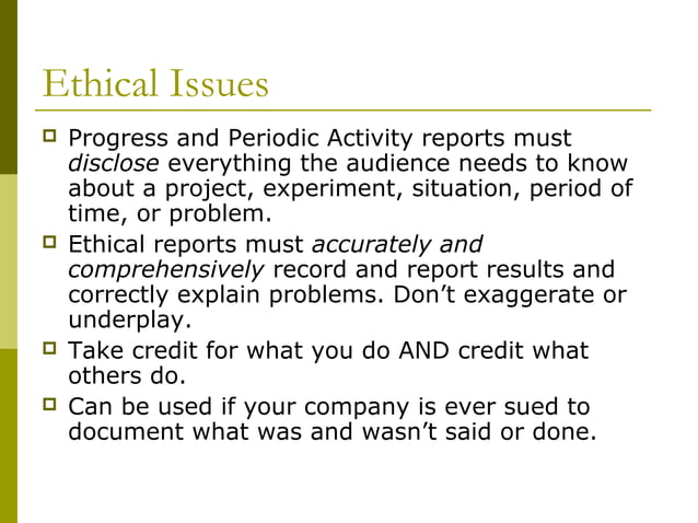 Creating progress reports and periodic activity reports | PPT | Resume ...
