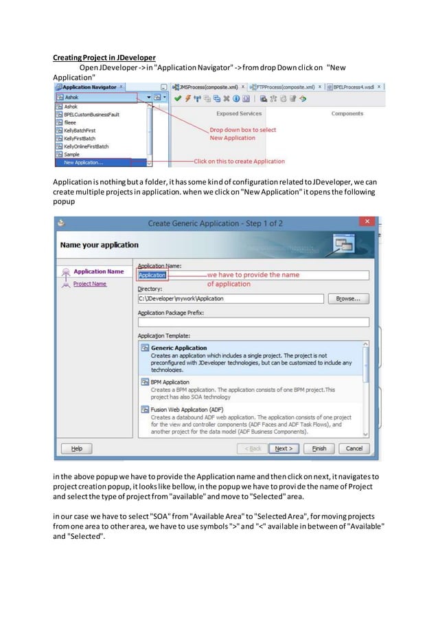 Creating project in j developer | PDF