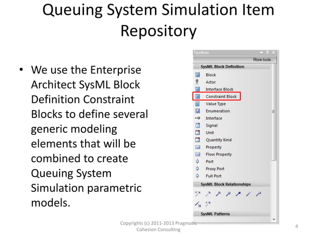 Creating Queuing System Simulations With Enterprise Architect Sysml