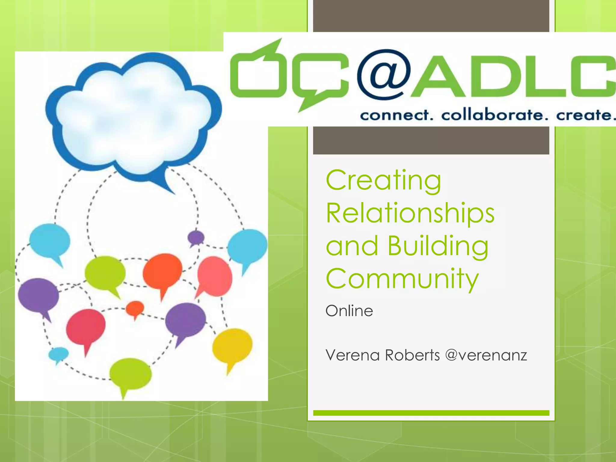 Creating relationships and building community | PPT
