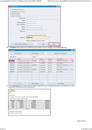 Creating reports in oracle e business suite using xml publisher | PDF