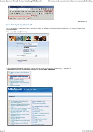 Creating reports in oracle e business suite using xml publisher | PDF