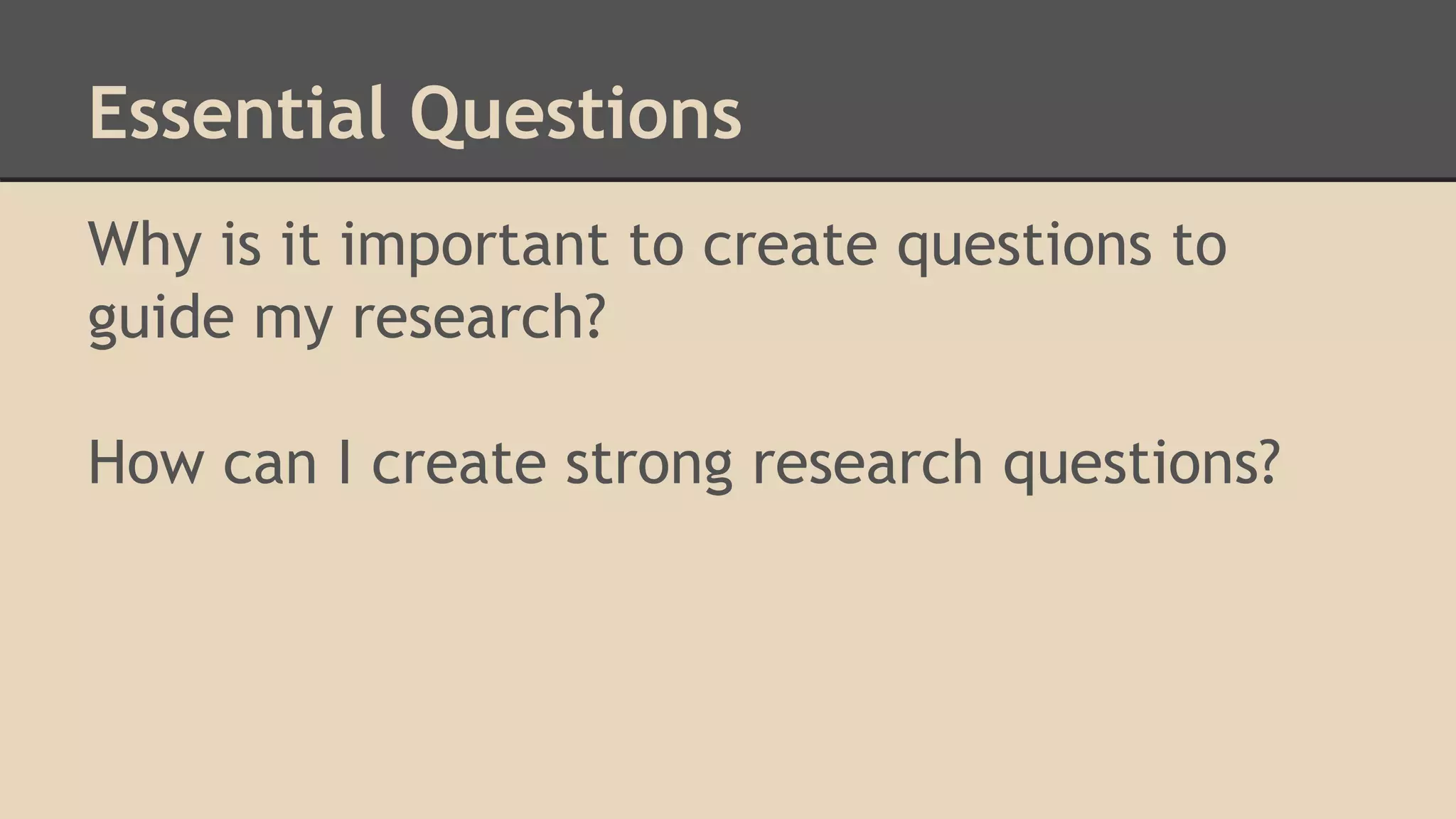 Creating research questions | PPT