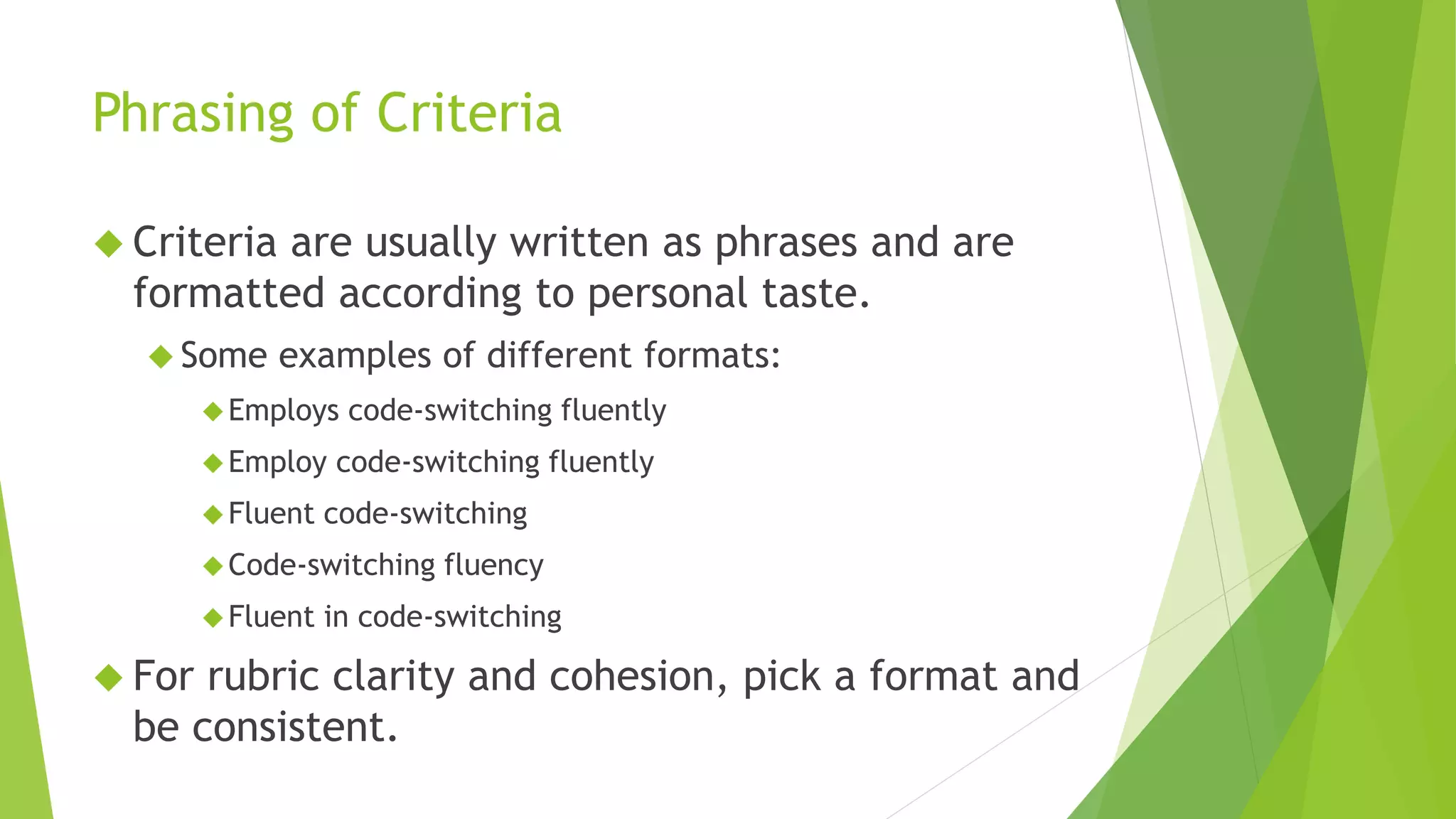 Creating Descriptive Rubrics for Educational Assessment | PPTX