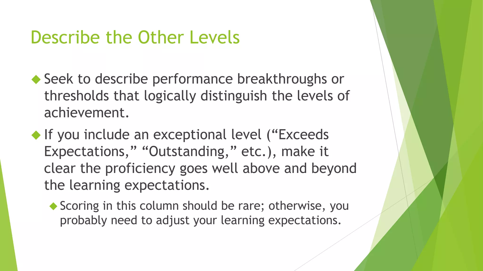 Creating Descriptive Rubrics for Educational Assessment | PPTX