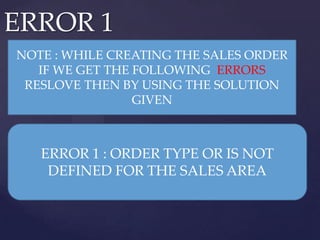 Creating sales order | PPTX