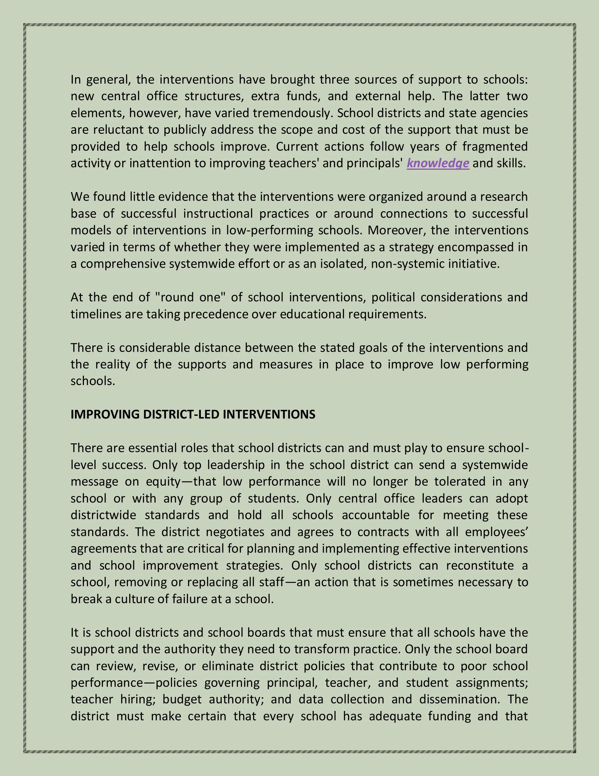 Creating Schools That Are Successful In Teaching And Learning | PDF