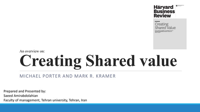 Creating shared value (CSV) | PPTX | Green Solutions | Business