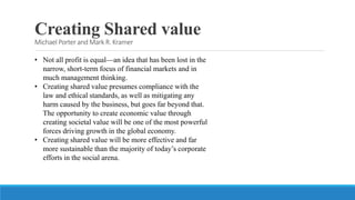 Creating shared value (CSV) | PPTX