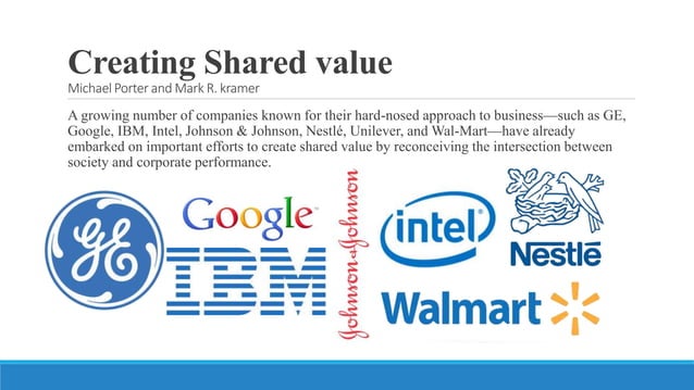 Creating shared value (CSV) | PPTX | Green Solutions | Business